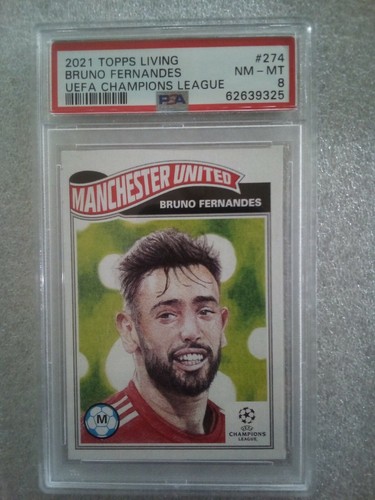POP 5 2021 Topps Living Set UCL BRUNO FERNANDES #274 PSA 8 Mint ...