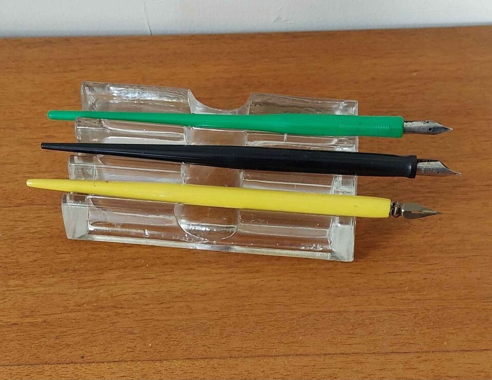 Vintage glass nib pens holder or fountain pen holder | eBay