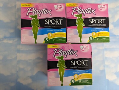 LOT (3) PLAYTEX SPORT MULTI PACK REGULAR & SUPER TAMPONS | eBay