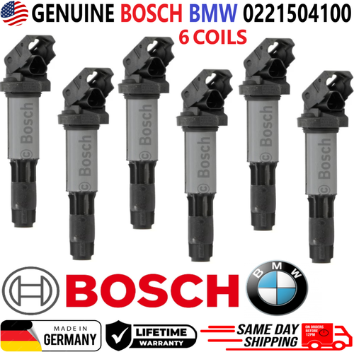 GENUINE BOSCH BMW x6 Ignition Coils For 2001-2010 BMW I4 I6 V8 V12 ...