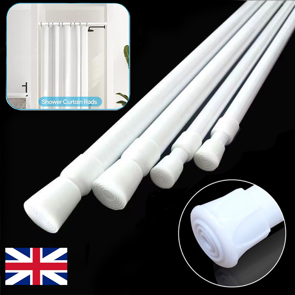 Telescopic Net Voile Tension Curtain Rail Pole Rod Rods Spring Loaded ...