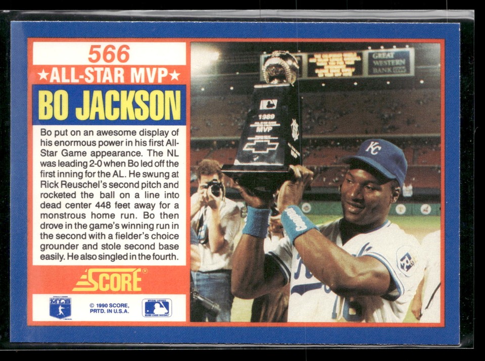1990 Score #566 Bo Jackson - All-Star Game - HOF - Baseball Cards - MLB ...