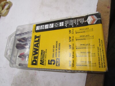 DeWalt DWA56015 5 Piece Multi Material Carbide Tip Drill Bit Set | eBay