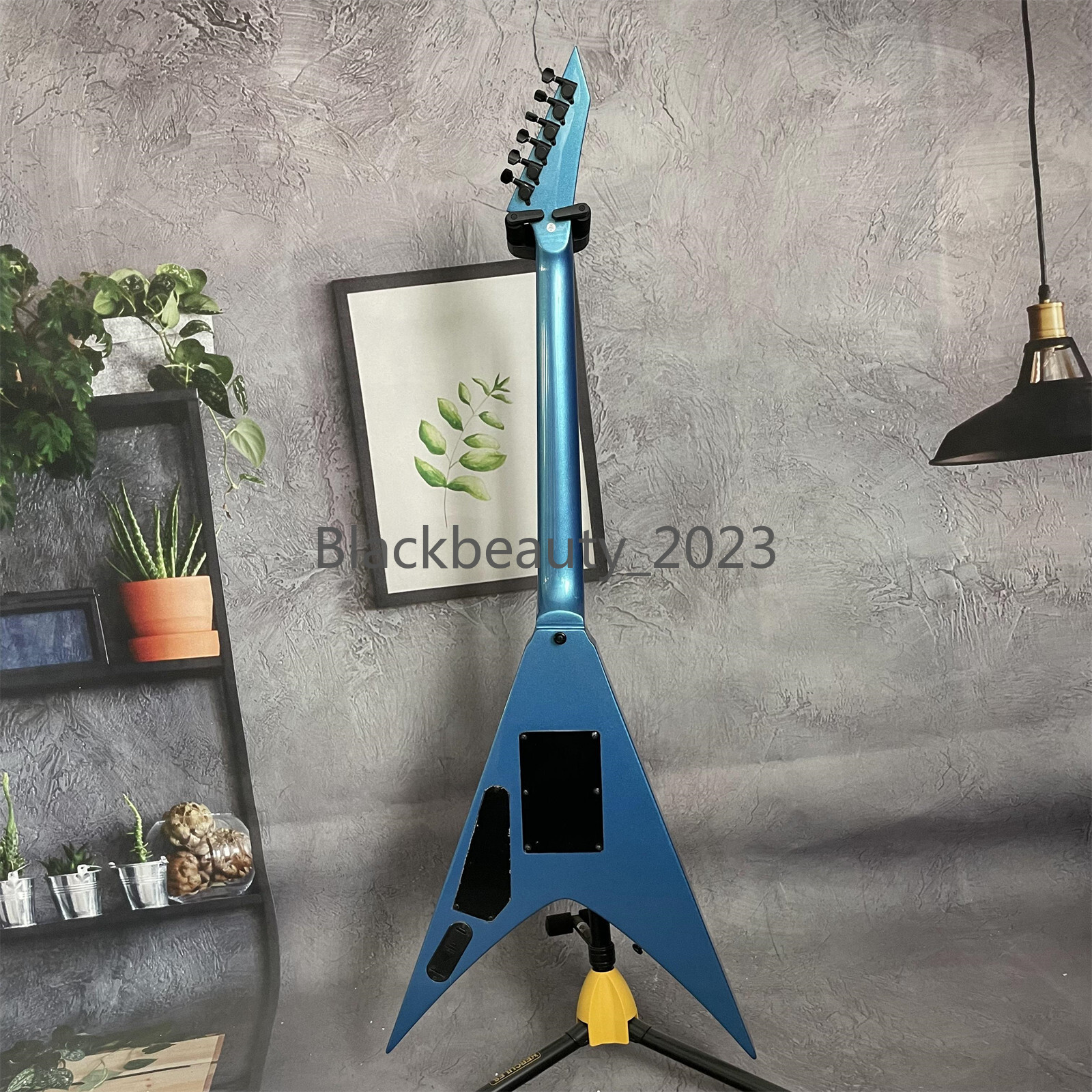 Custom Flying V Shape Electric Guitar Floyd Rose Bridge 2EMG Active ...