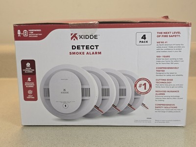 Kidde 4-Pack 20SAR Hardwired Interconnected Photoelectric Senor Smoke ...