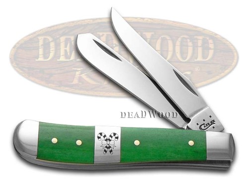 Case xx Knives Mini Trapper Christmas Bright Green Bone Candy Cane ...