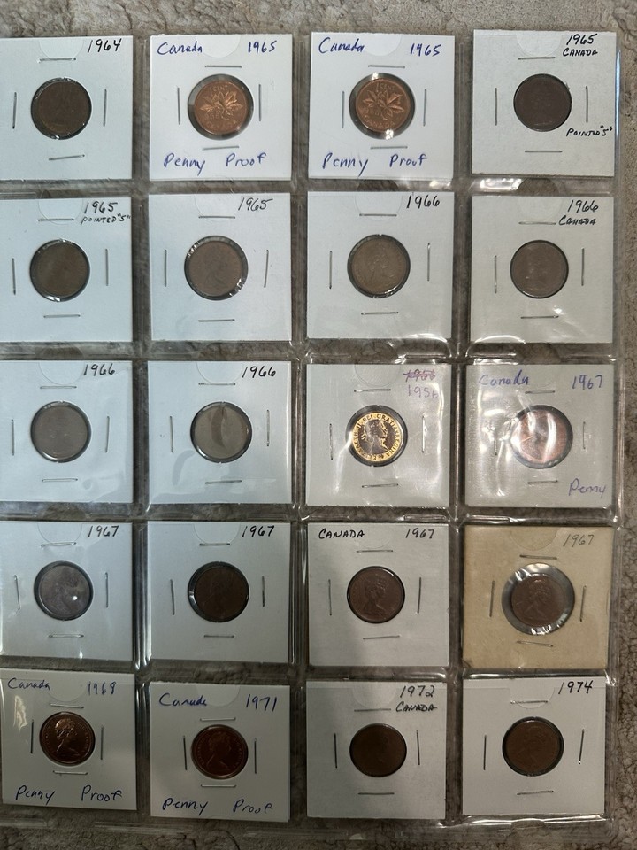Canadian Small One Cent Coin Collection. 145 Pennies From 1922-2012 All ...