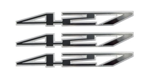 427 ci Fender Trunk Black & Silver Aluminum 5 3/4" Emblems - Set of 3 ...