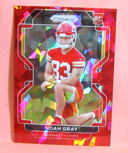 Noah Gray RC 2021 Prizm Red Ice Cracked Refractor Rookie!Duke/Chiefs TE ...