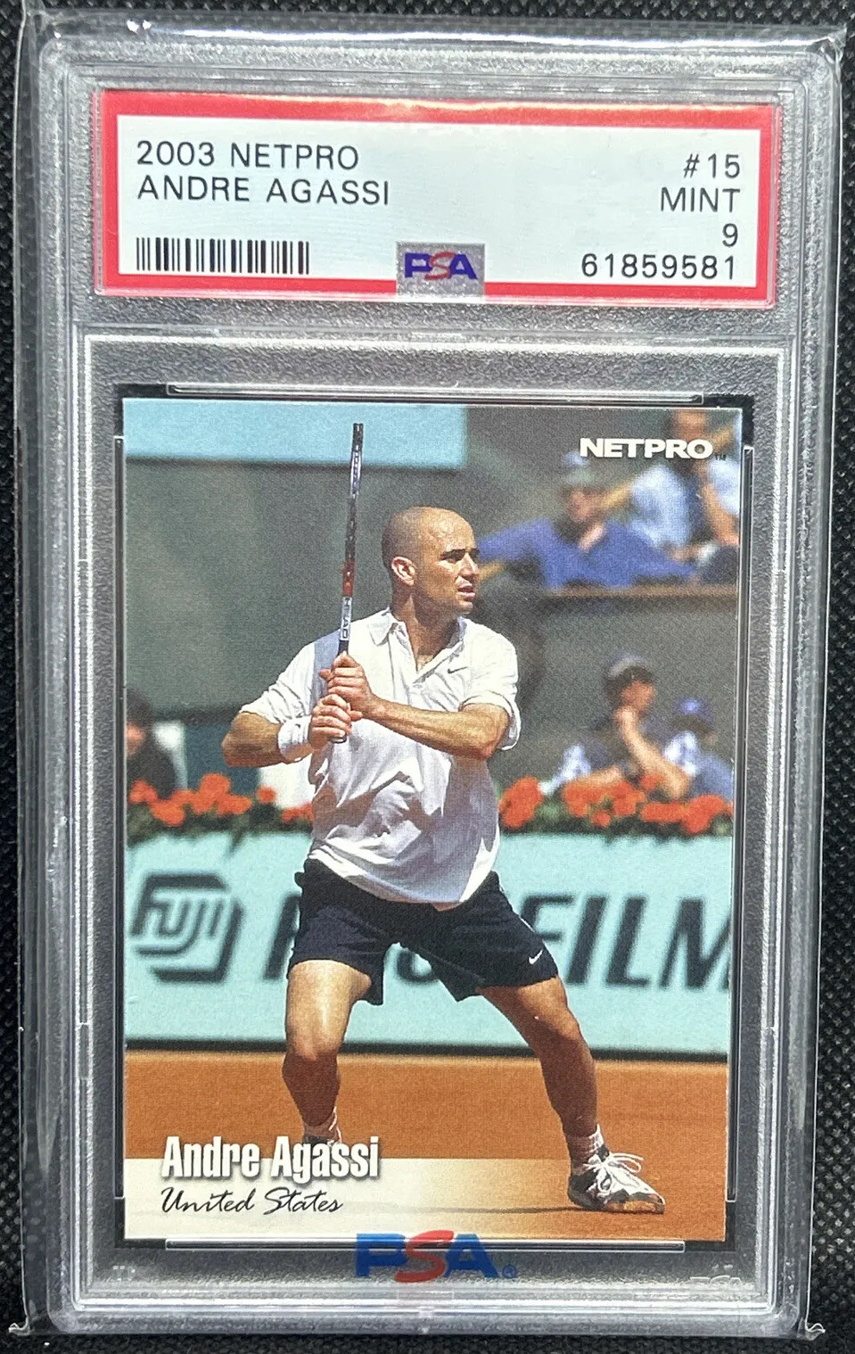 MINT 2003 Netpro Trading Tennis Andre Agassi 15 USA GOAT PSA 9 | eBay