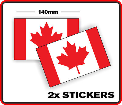 CANADIAN COUNTRY CANADA FLAG STICKER DECAL x2 BUMPER CAR WINDOW VINYL ...