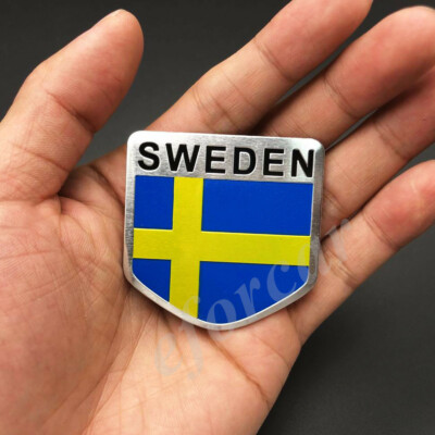 Sweden Flag Car Shield Emblem Badge Gift Saab Motorcycle Gas Tank Decal ...