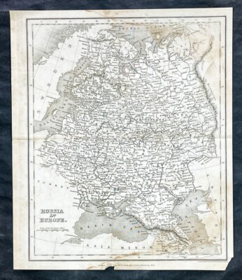 1831 John Dower Antique Map of Russia in Europe | eBay