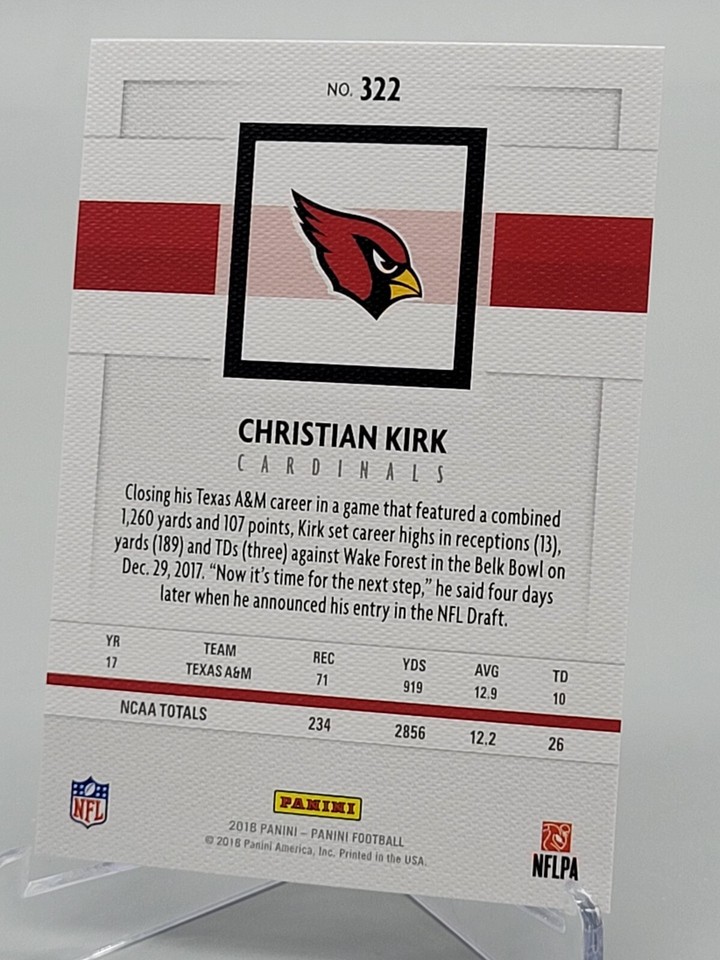 2018 PANINI CHRISTIAN KIRK CANVAS ROOKIE CARD ARIZONA CARDINALS JAGUARS ...