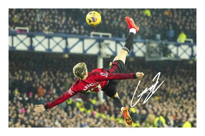 Alejandro Garnacho Signed A4 Photo Print Autograph Manchester United ...