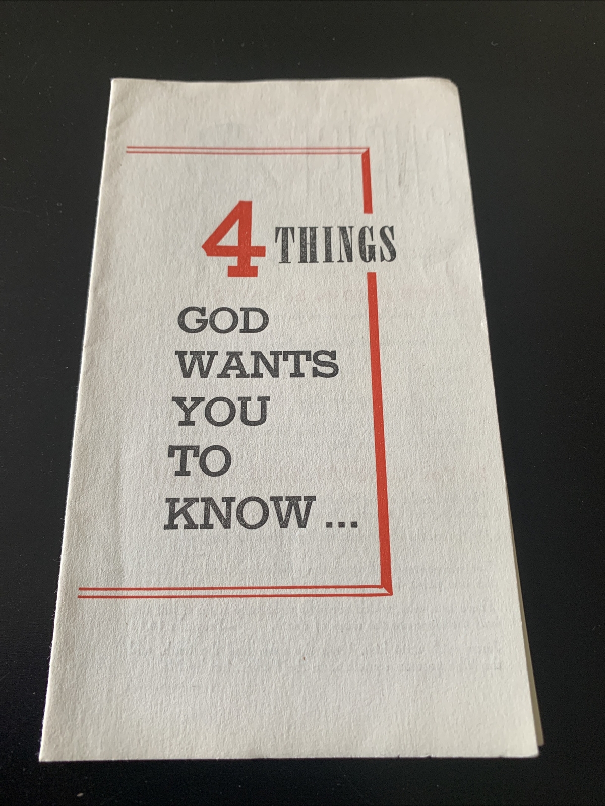 Rare Vintage - Christian Religious Tract - 4 Things God Wants You To ...