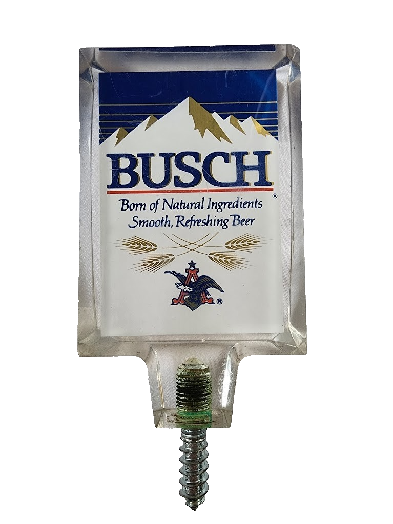 Vintage Busch Beer Double Sided Lucite Acrylic Tap Handle Man Cave ...