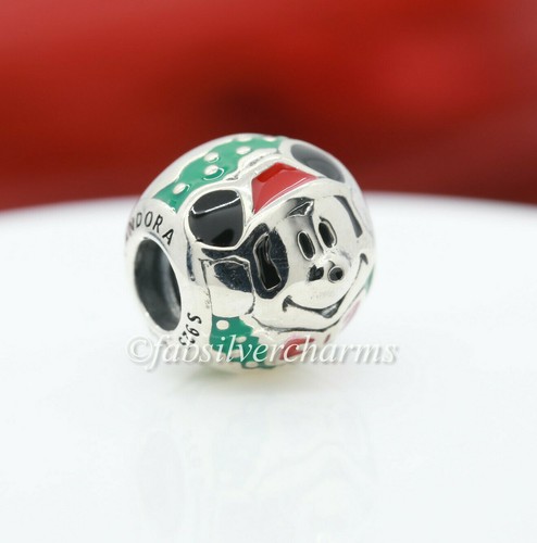 Authentic Pandora Charm Disney Santa Mickey Christmas Charm 797502ENMX ...