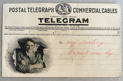 1910 Cable Telegram Greetings Postcard Theochrom Serie 1223 | eBay