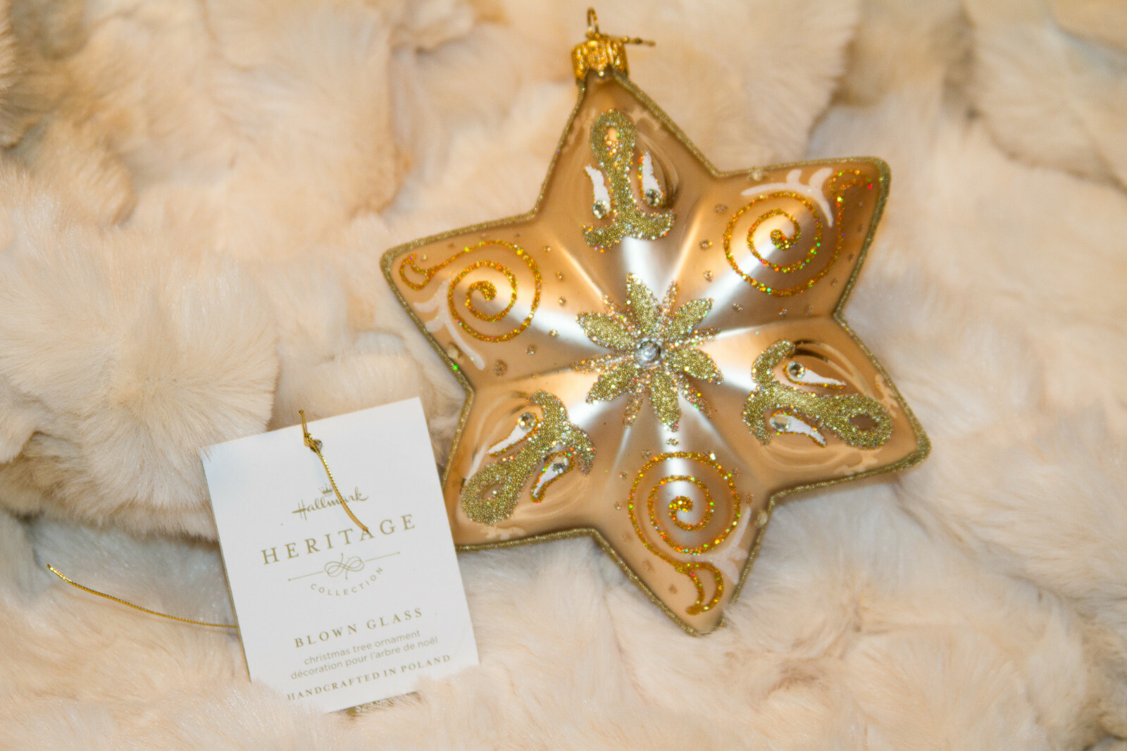 Hallmark Heritage Collection Blown Glass Handpainted Poland GOLD STAR ...