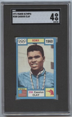 CASSIUS CLAY MUHAMMAD ALI SGC 4 VG-EX 1971 PANINI OLYMPIA #208 1960 ...