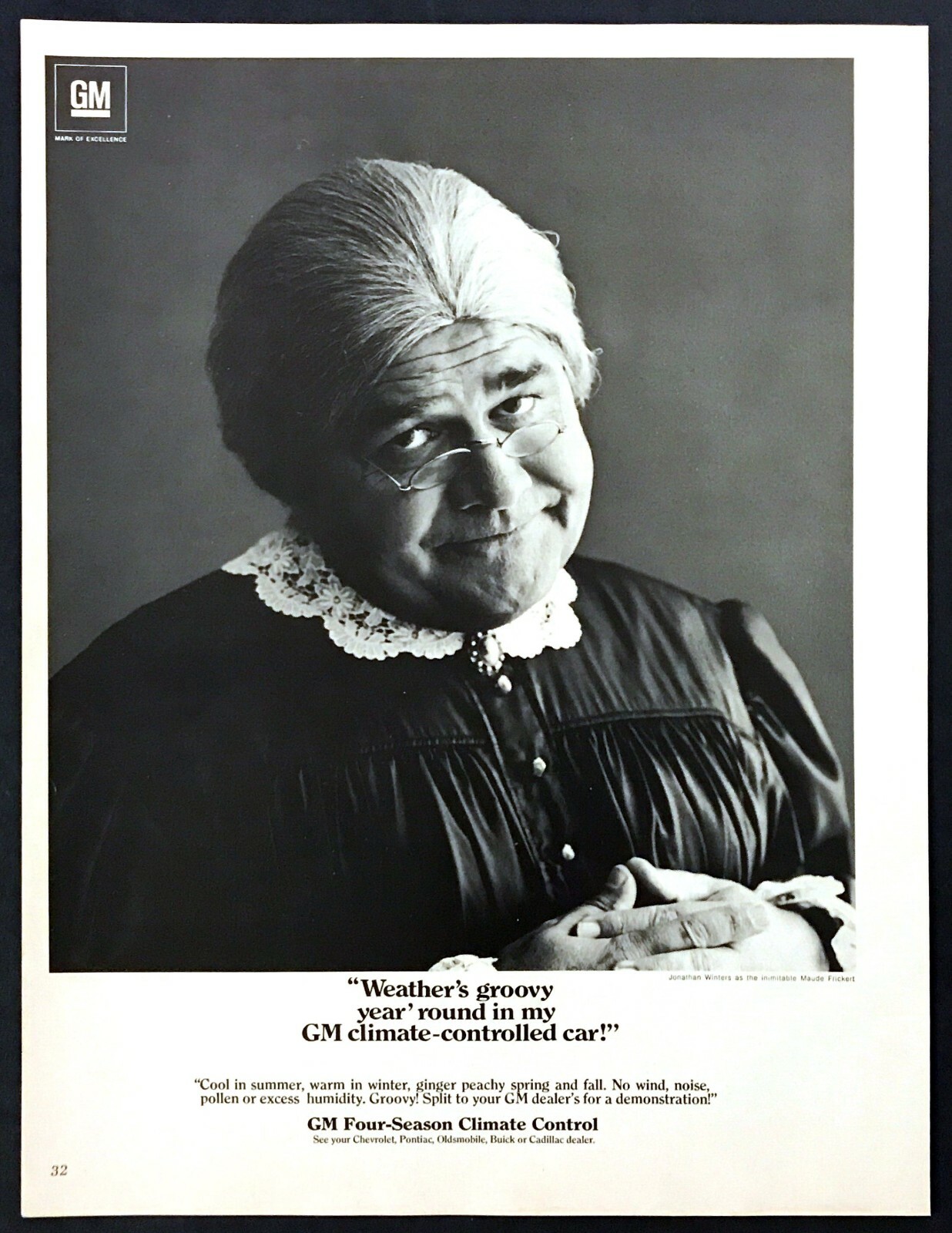1970 Jonathan Winters as Maude Frickert photo GM Climate Control promo ...