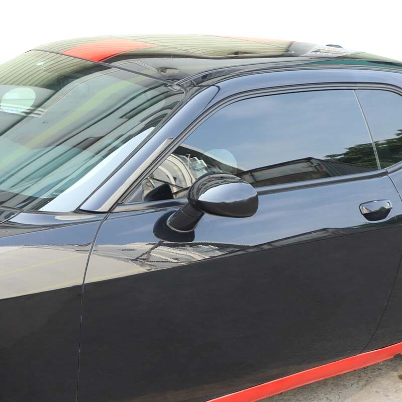 Black Car Side Mirror Cover ABS Decals Rearview Trim for Dodge ...