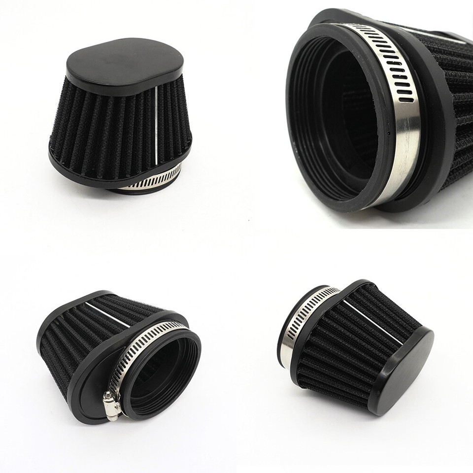 Motorcycle Cold Air Intake High Flow Cone Filter Kits 2in/51mm Black ...
