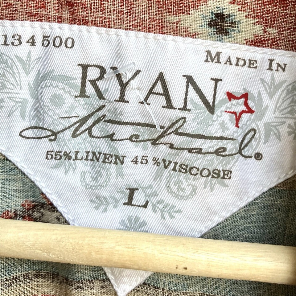 Ryan Michael Pearl Snap Western Shirt Dress Sz Large | eBay