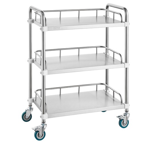 Uimoso Lab Rolling Cart 3-Layer Stainless Steel Medical Dental Lab ...