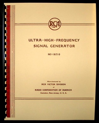 RCA Ultra-High-Frequency Signal Generator MI-18710 Manual | eBay