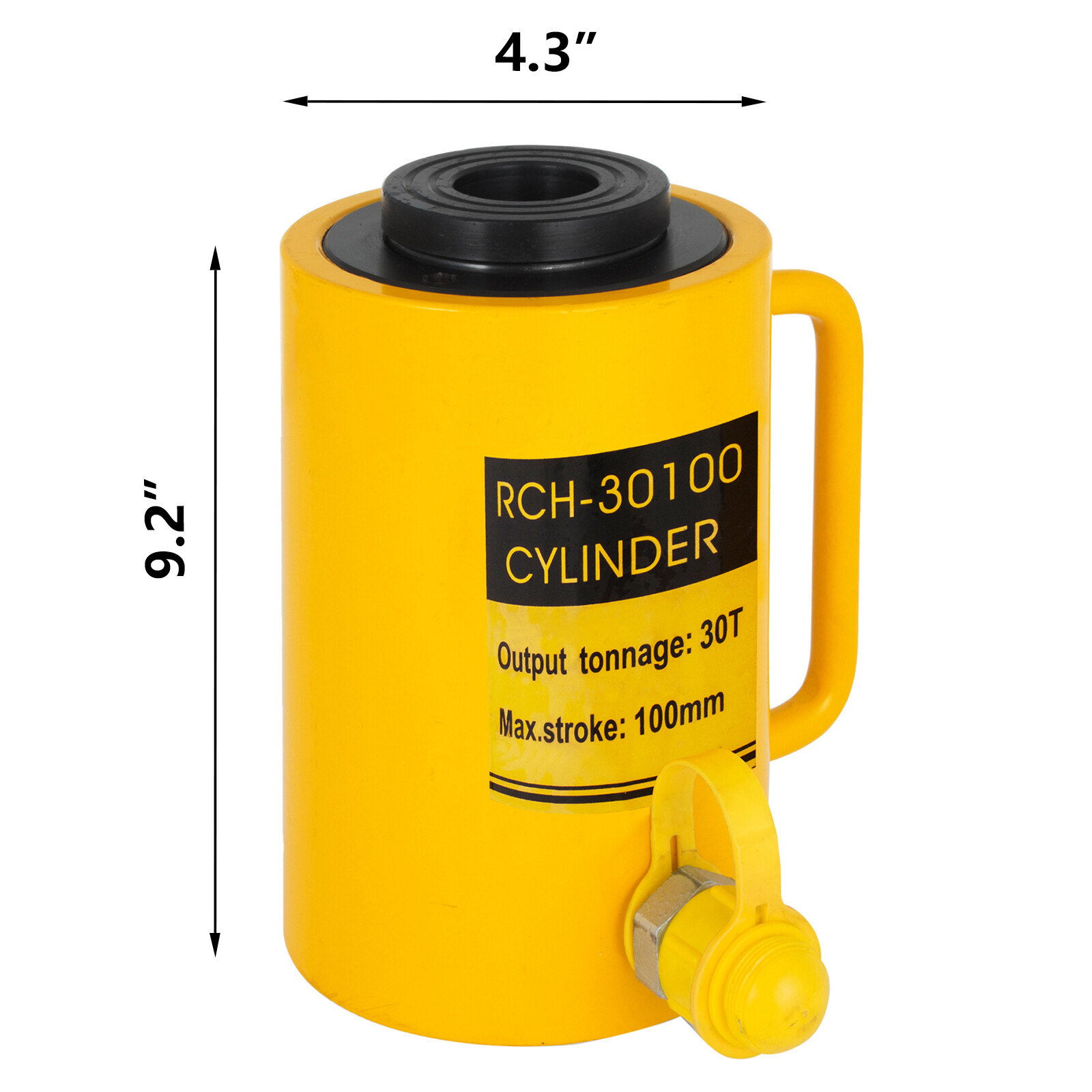 30 Ton Hollow Ram Cylinder Single-acting 4" Stroke Hollow Straightening ...