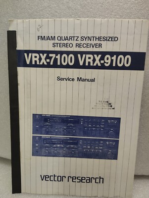 VECTOR RESEARCH VRX- 9100 SERVICE MANUAL | eBay