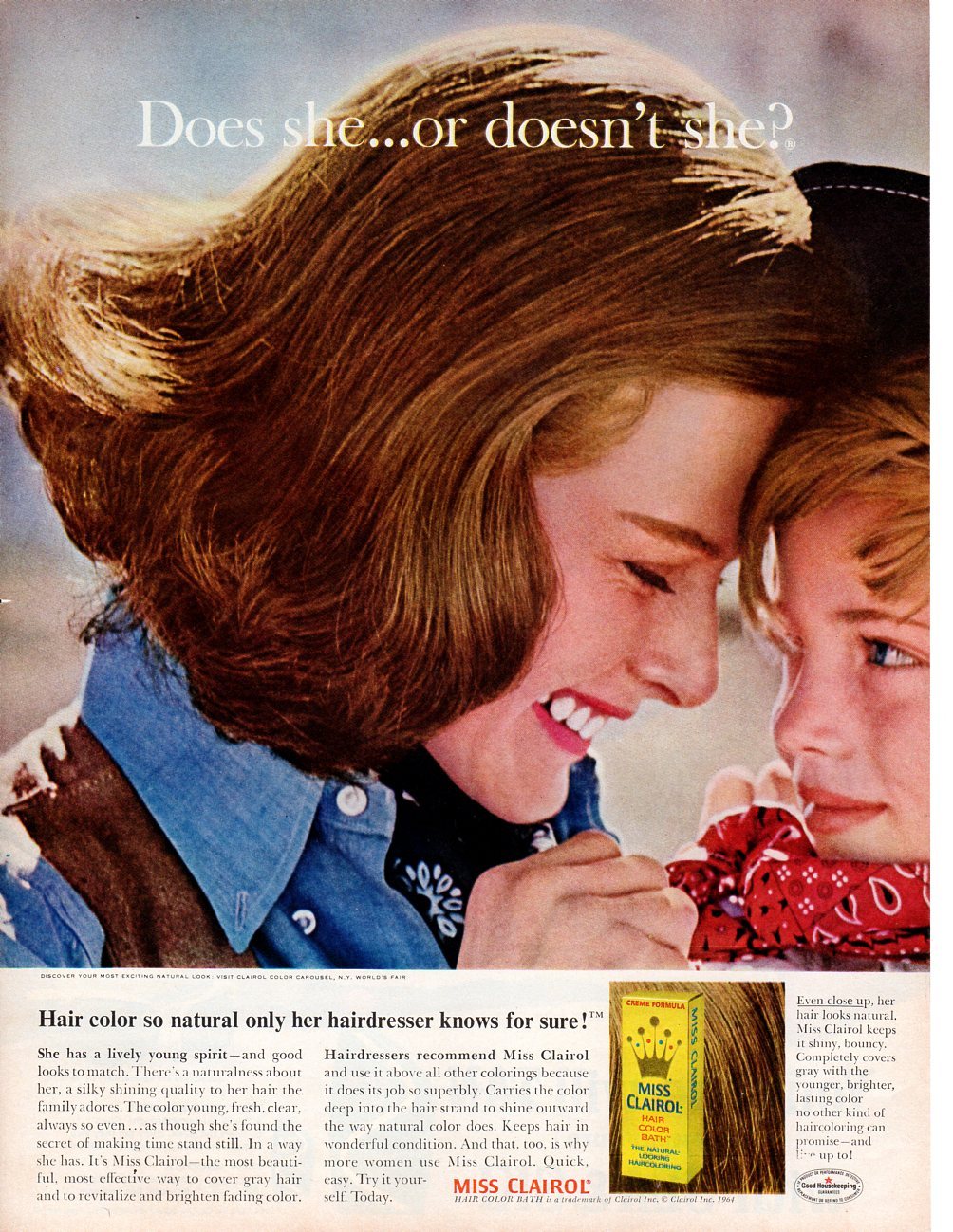 Vintage Beauty Fashion ad 1964 Miss Clairol Hair Color Bath Mother ...