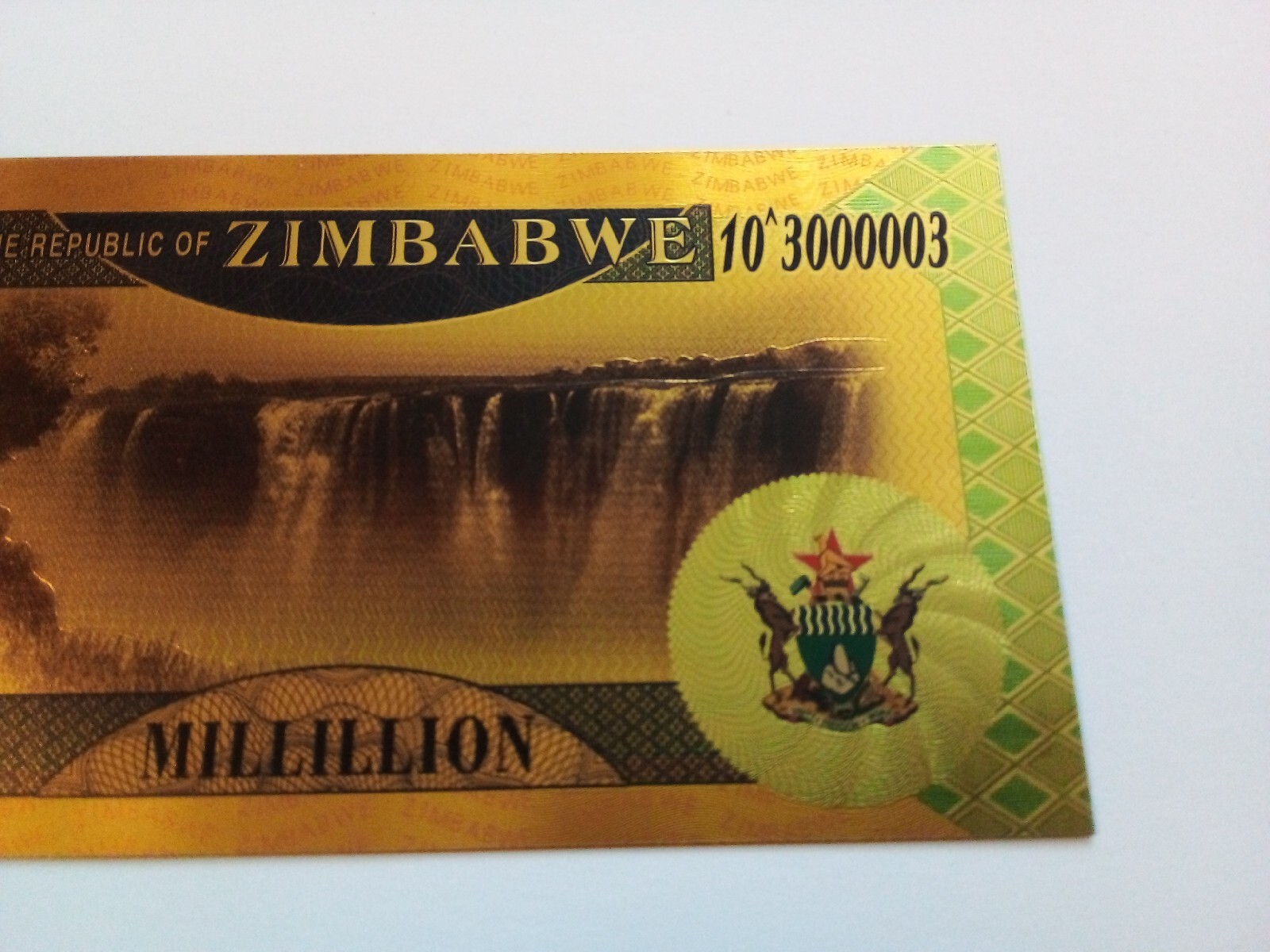 24kGold Plated Zimbabwe $1 Millillion Polycarbonate Banknote.Great ...