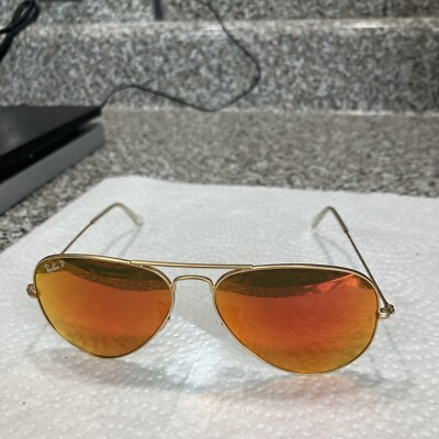 Ray Ban RB 3025 112/4D Aviator Large Metal Orange Sunglasses 58-14 3P ...