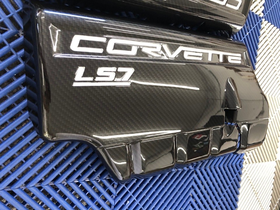 2005-13 Corvette C6 Z06 ZO6 Carbon Fiber HydroGraphics Engine Covers ...