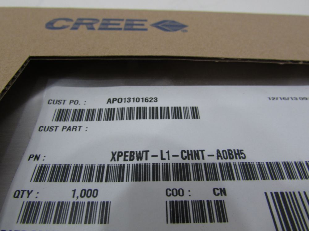 CREE XPEBWT-L1-5D2-Q4-0-01 XLamp XPEB Light Emitting Diode 1000 Qty in ...