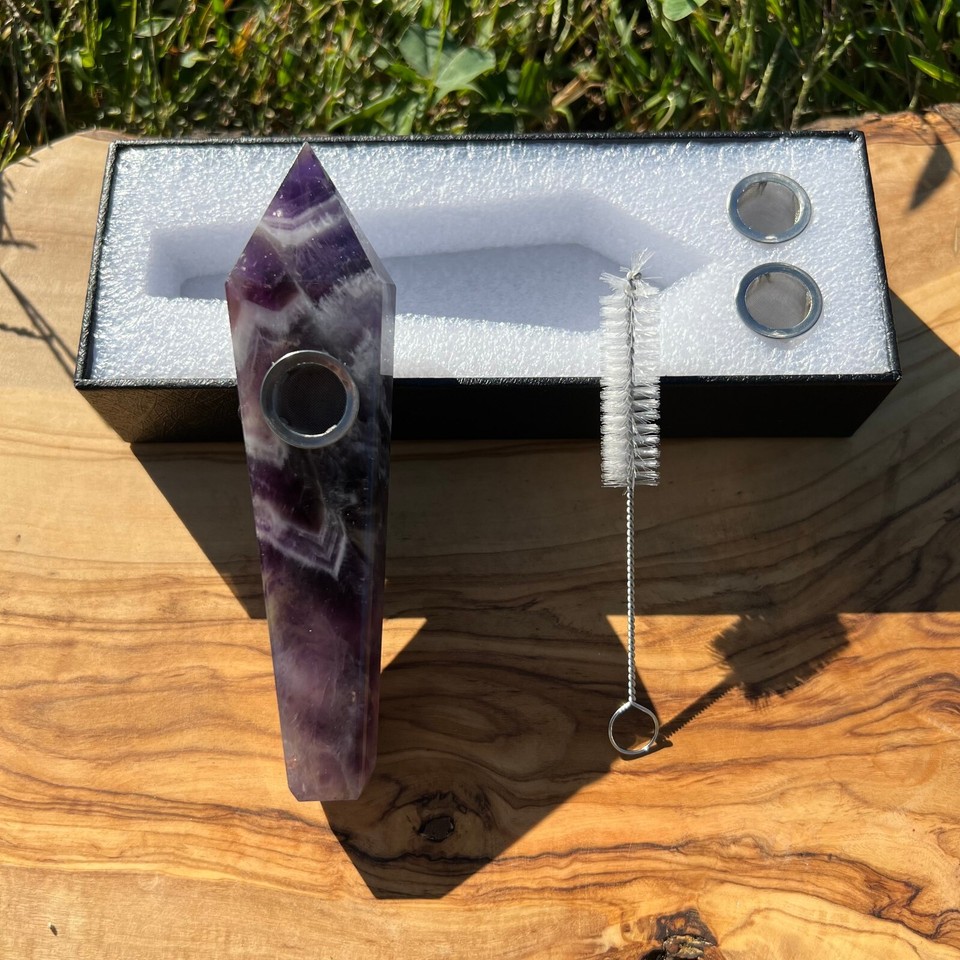 Handmade Dream Amethyst Smoking Crystal Pipe Hand Spoon Pipe Tobacco ...