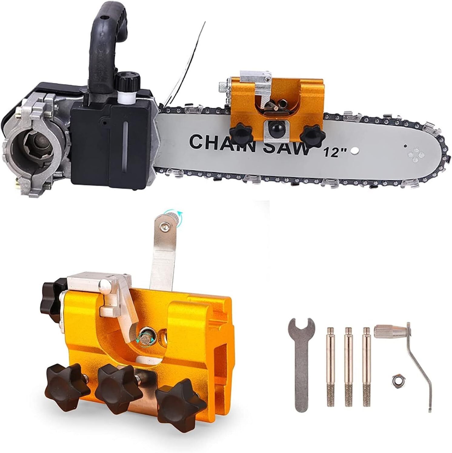SawSharpener Chain Saw Sharpener Chainsaw Sharpening Jig Kit for 12-20" Blades | eBay
