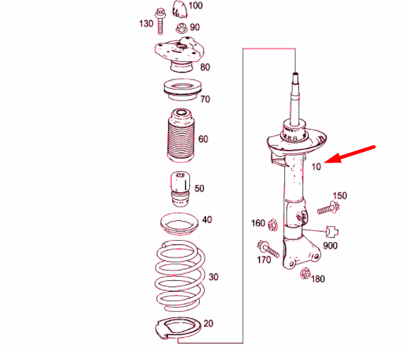 Mercedes-Benz C W204 Front Right Shock Absorber A2043231000 Genuine for ...