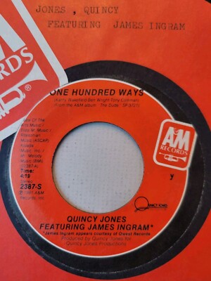 Nos 45- QUINCY JONES feat James Ingram - One Hundred Ways /Velas **NM ...