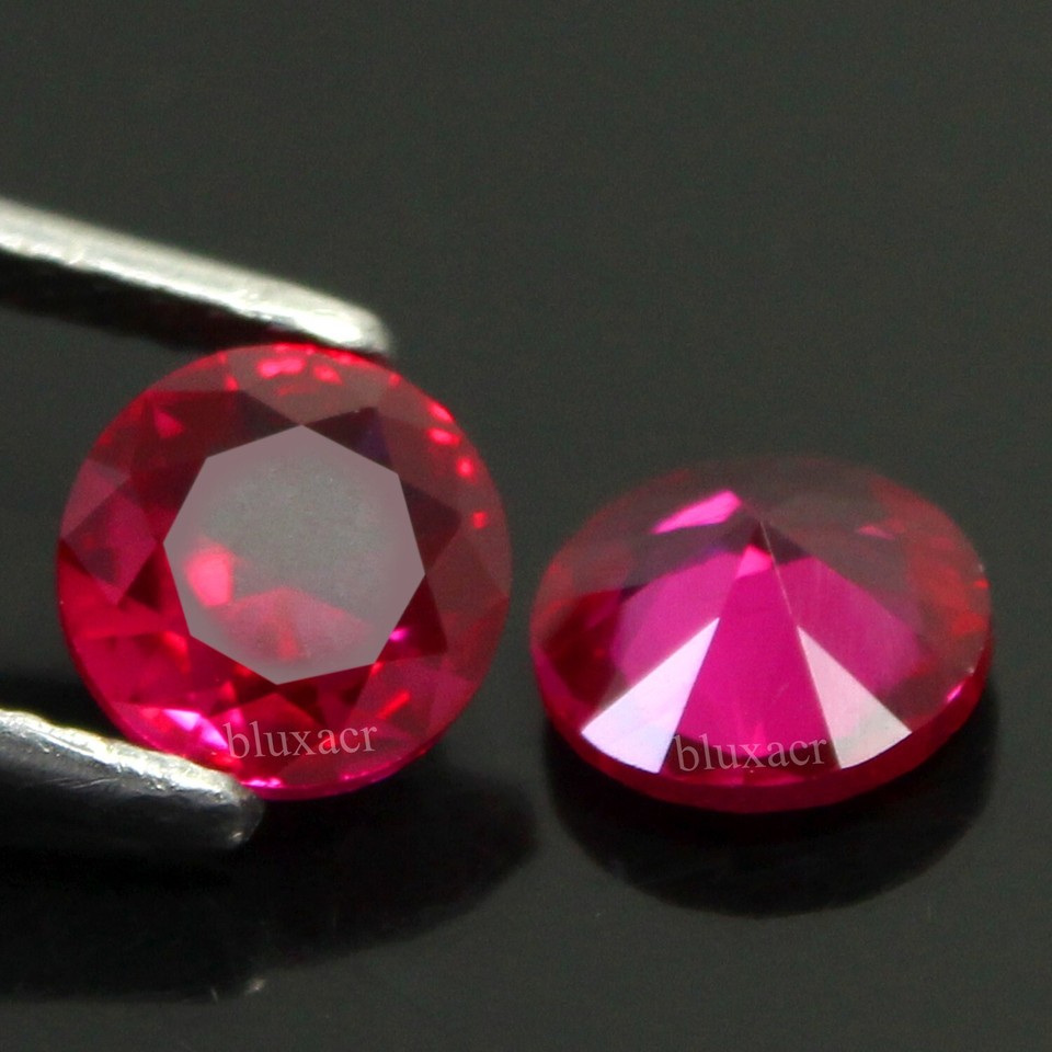 Certified Natural Mogok Red Ruby 3.50 MM Round Cut Pair Unheated ...