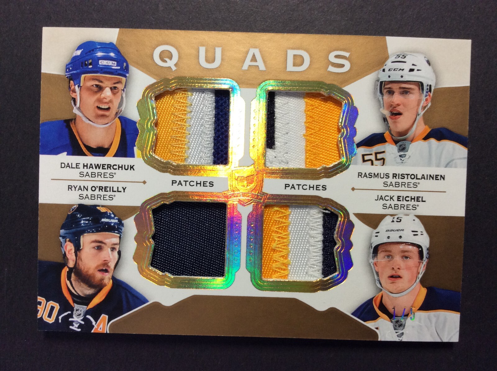 2015-16 UD THE CUP QUAD PATCH #D 1/5 - Hawerchuk Ristolainen O'Reilly ...
