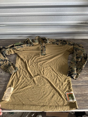 USMC Woodland MARPAT FROG Combat Shirt top size LARGE REGULAR Military ...