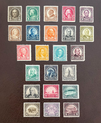 US Stamp Scott #551-571, w/622-23, 11 Perf. Mint, Light Hinge, Original ...