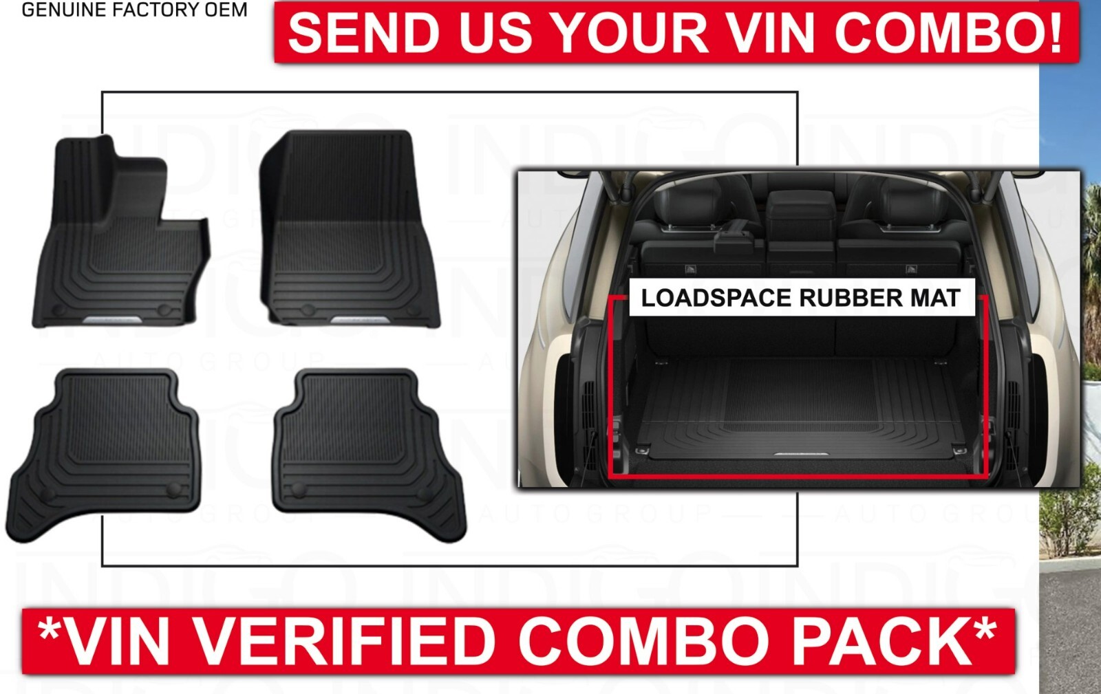 2023- 2024 RANGE ROVER ANTIMICROBIAL RUBBER MAT SET + LOADSPACE RUBBER ...