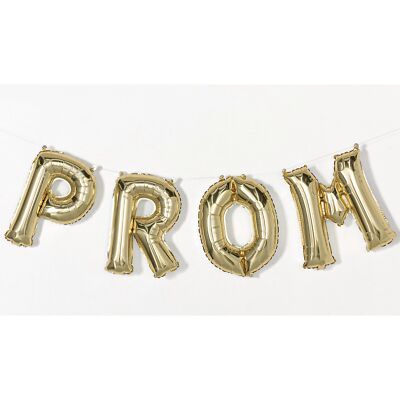 Prom Gold Letters Theme Party Decooration Foil Mylar Balloon Letter ...