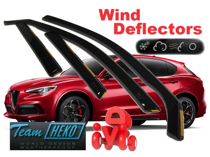 For ALFA ROMEO STELVIO 2017 -> 5.doors Wind deflectors 4.pc set HEKO ...