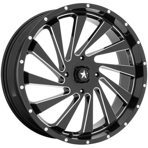 4-MSA Offroad M46 Blade 20x7 4x137 +0mm Black/Milled Wheels Rims 20 ...